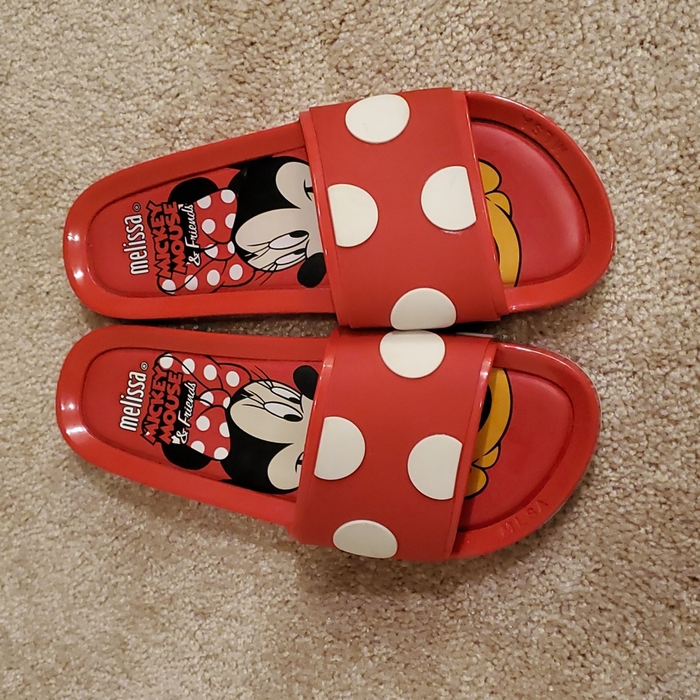 Disney Melissa Minnie Mouse Beach Slides Sandals Flip… - Gem